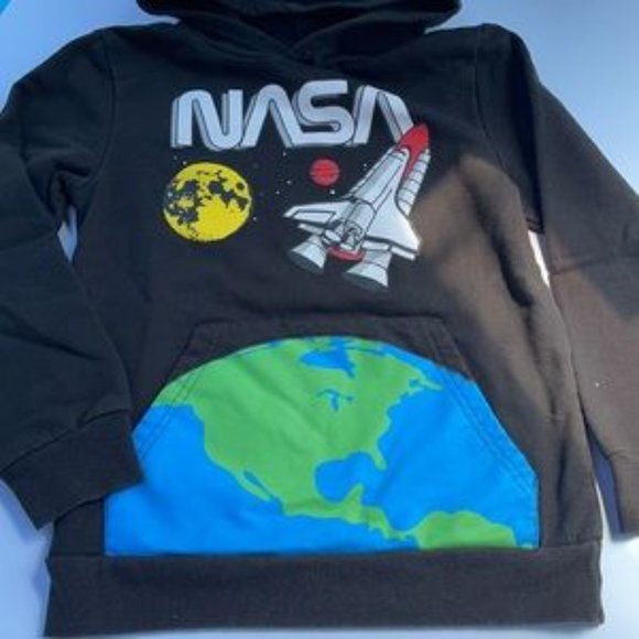 Nasa | Shirts & Tops | Nasa Boys Black Front Kangroo Pocket Long Sleeve ...